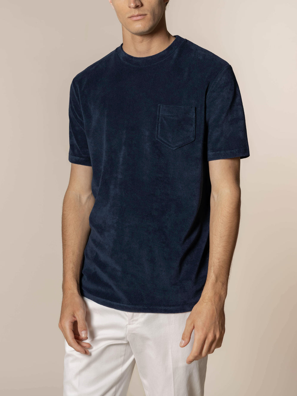 Aurélien | Navy Terry Towelling T-Shirt
