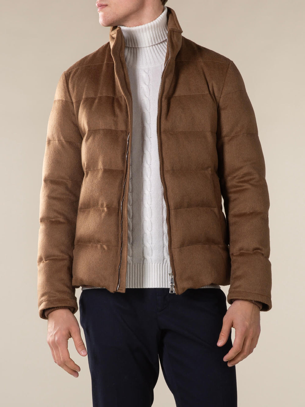 Aurélien | Caramel Cashmere Puffer Jacket