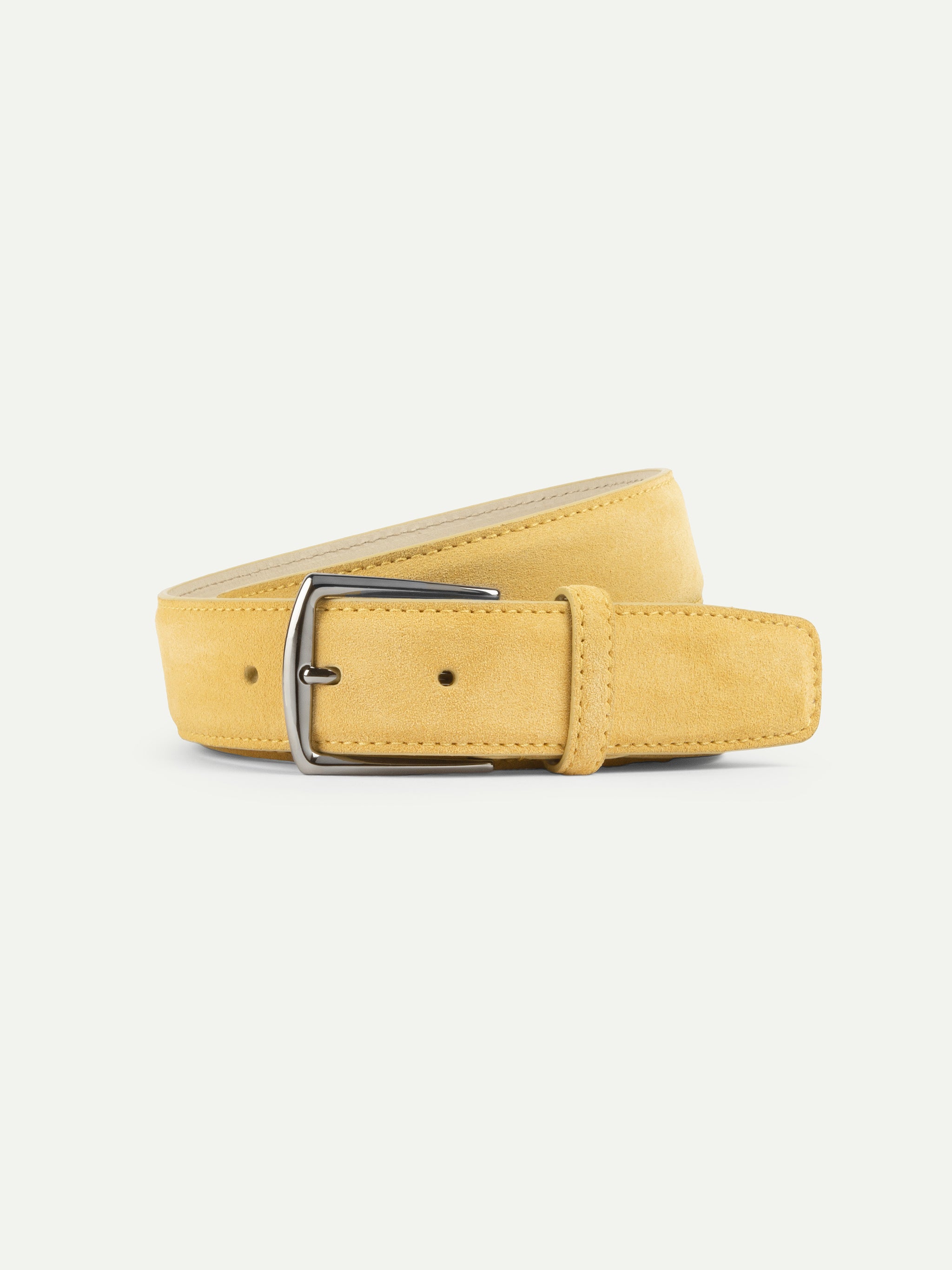 Aurélien | Light Yellow Suede Leather Belt