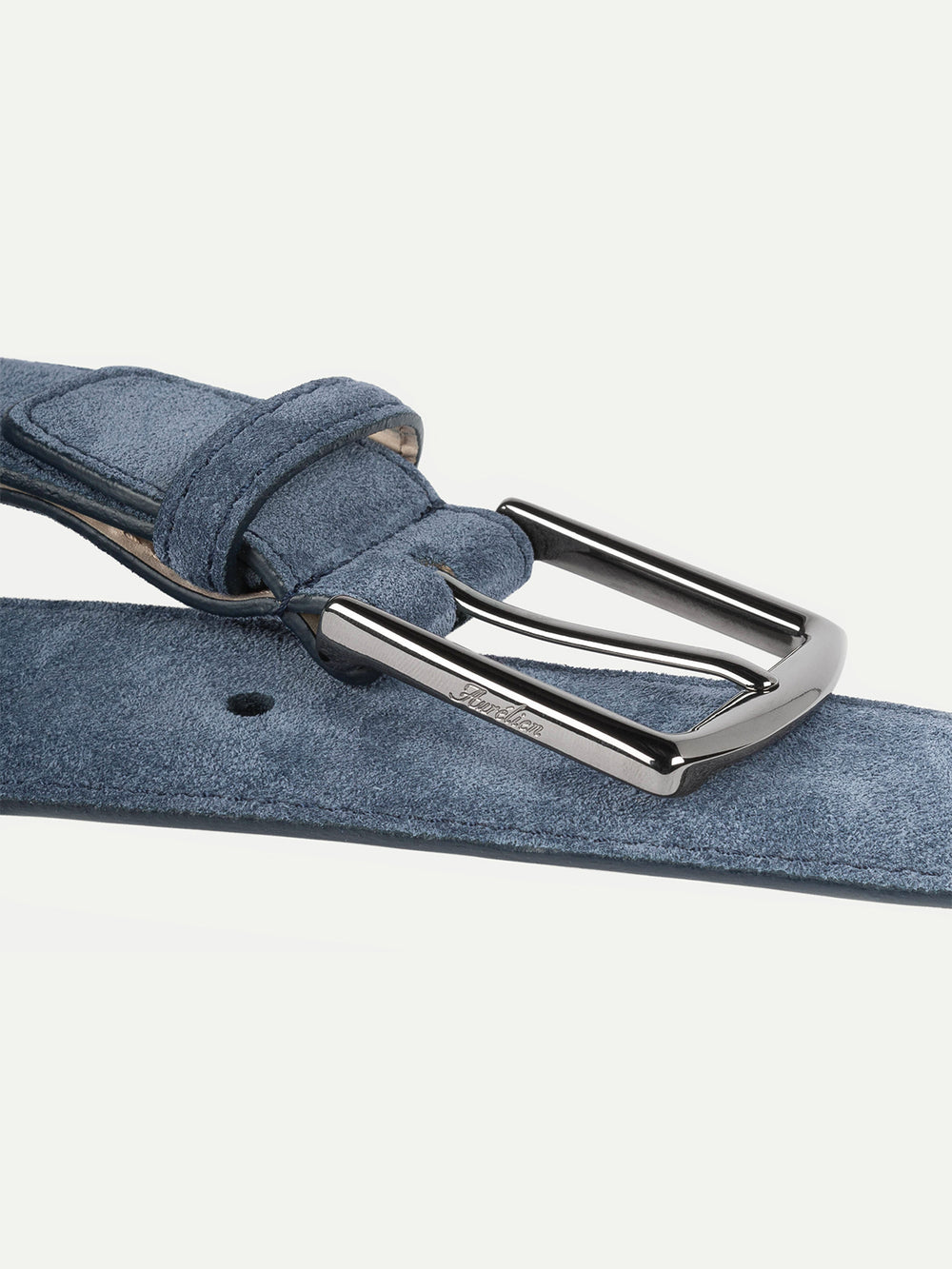 Aurélien | Racing Blue Suede Leather Belt
