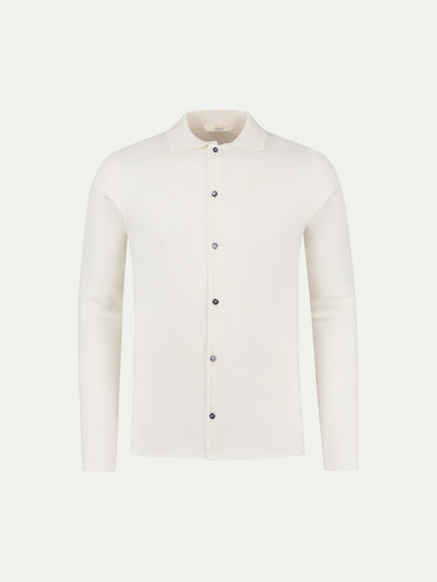 Extrafine Merino Knitted Shirt Ivory