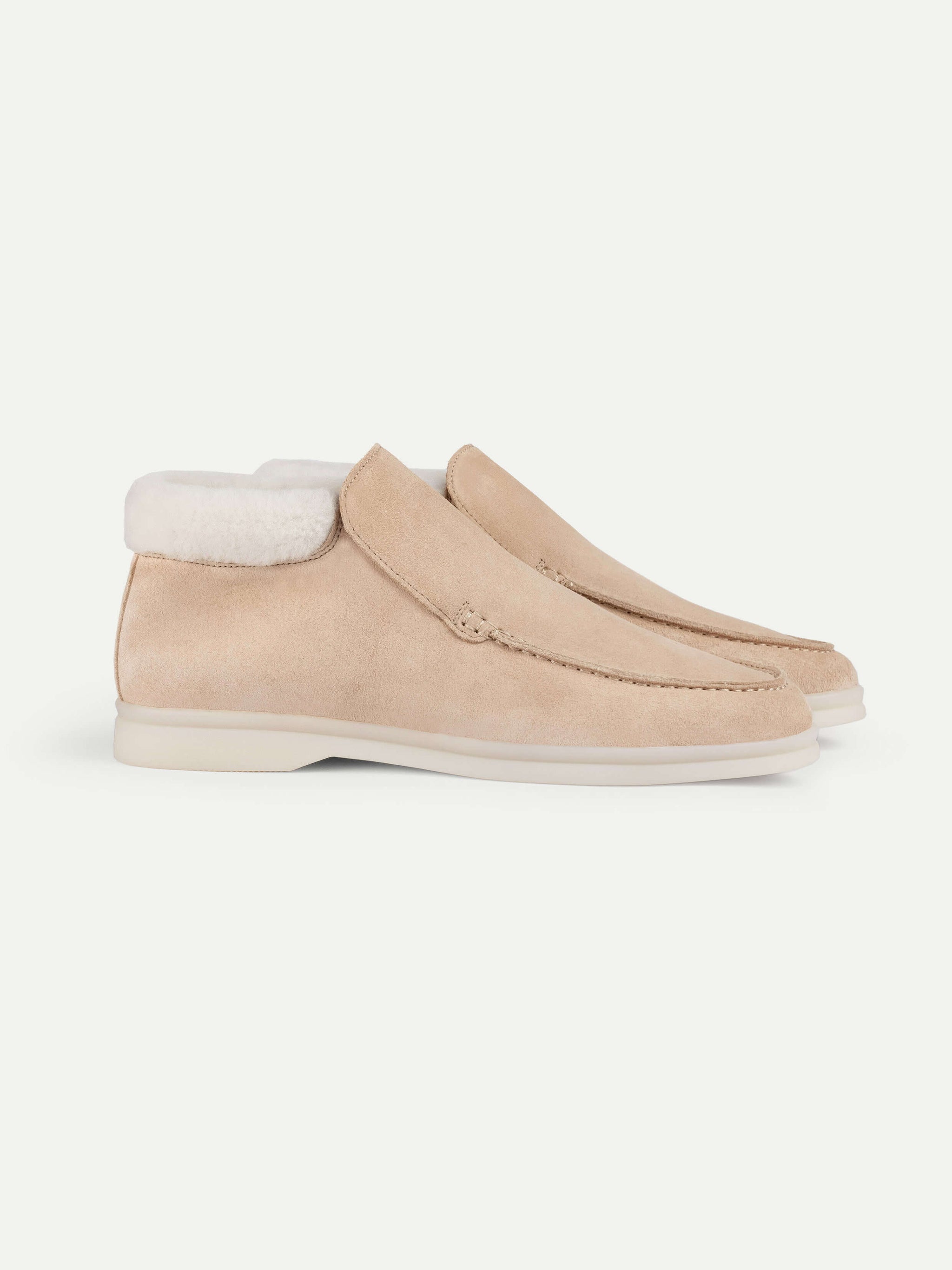 Aurélien | Light Beige City Loafer for Women with Fur