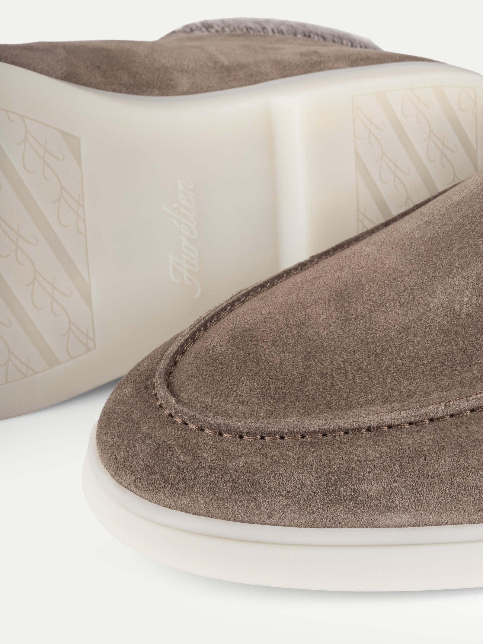 Aurélien | Ash Grey Suede Desert Boots with Cashwool Trim