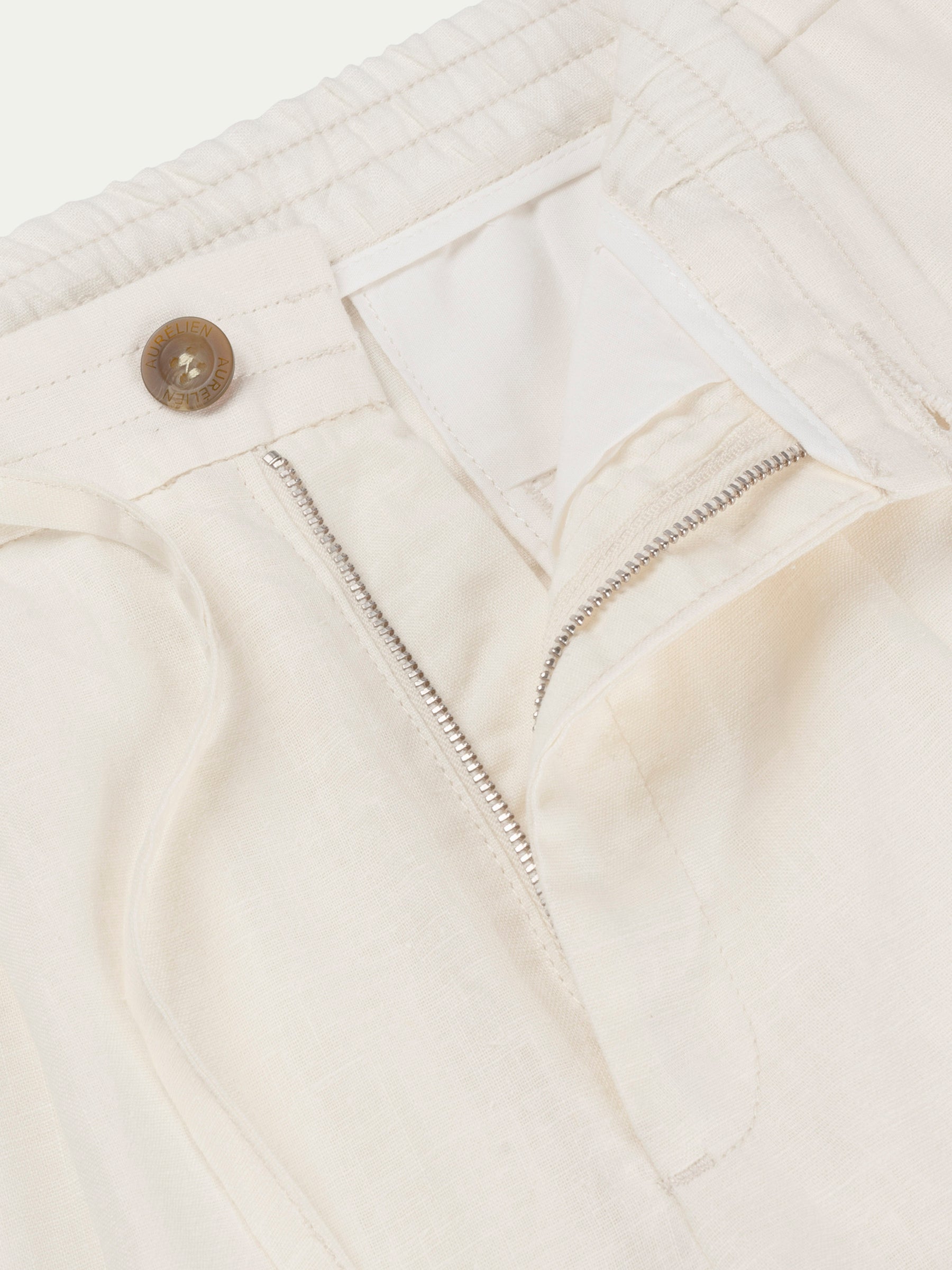 Aurélien | Ivory Linen Trousers