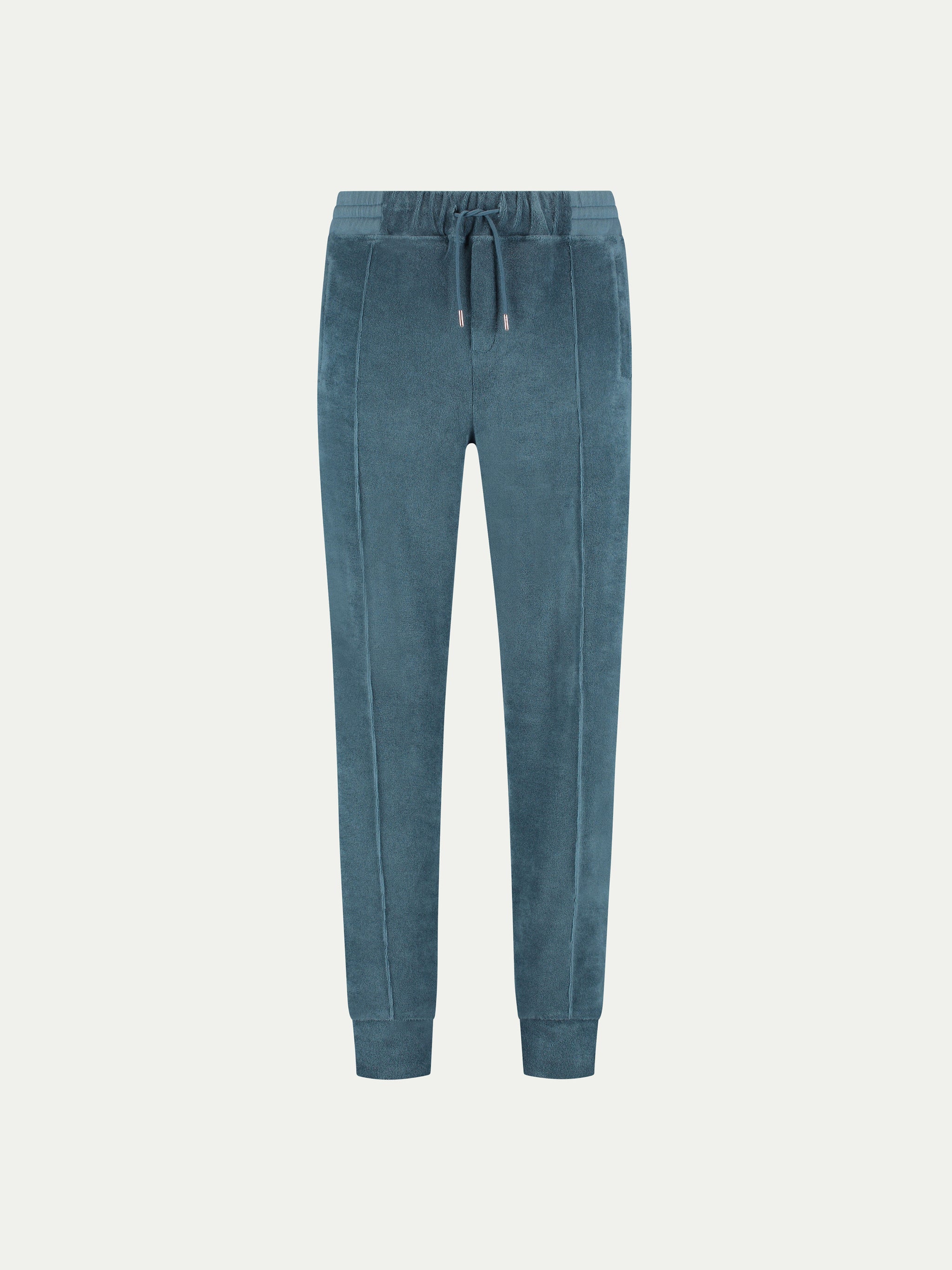 Aurélien | Sea Green Terry Towelling Trousers Sweatpants