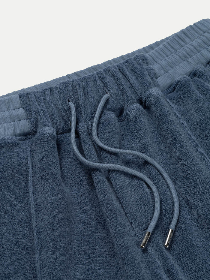 Aurélien | Steel Blue Terry Towelling Trousers Sweatpants