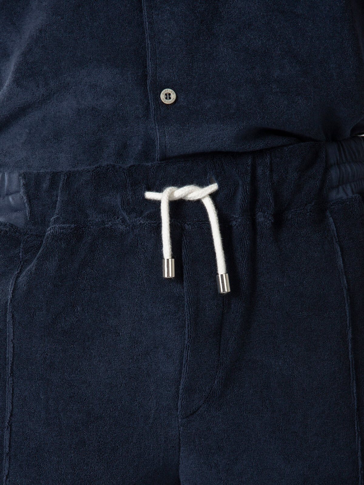 Aurélien | Navy Terry Towelling Trousers Sweatpants