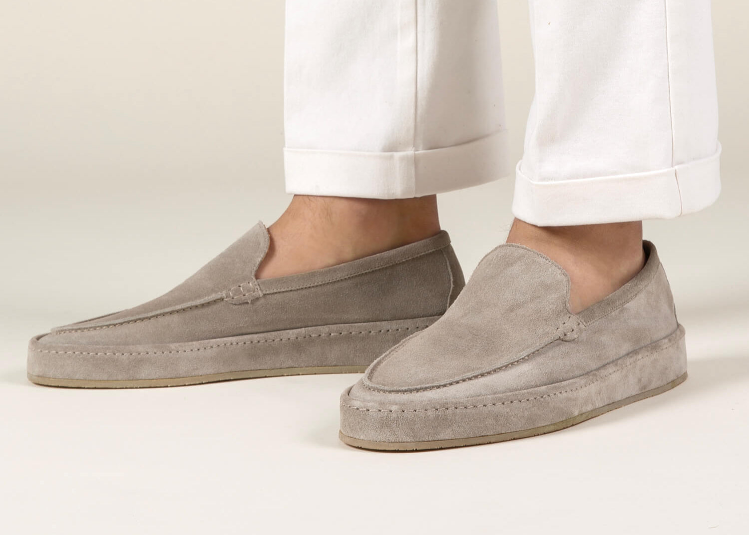Aurélien | Light Grey Suede Voyager Loafer
