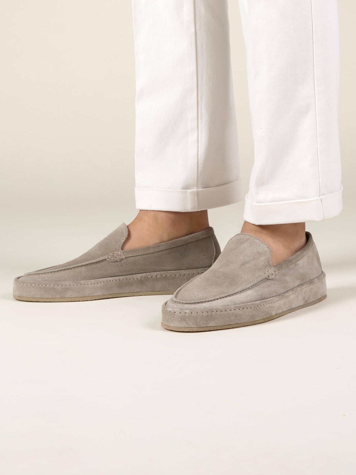 Aurélien | Light Grey Suede Voyager Loafer