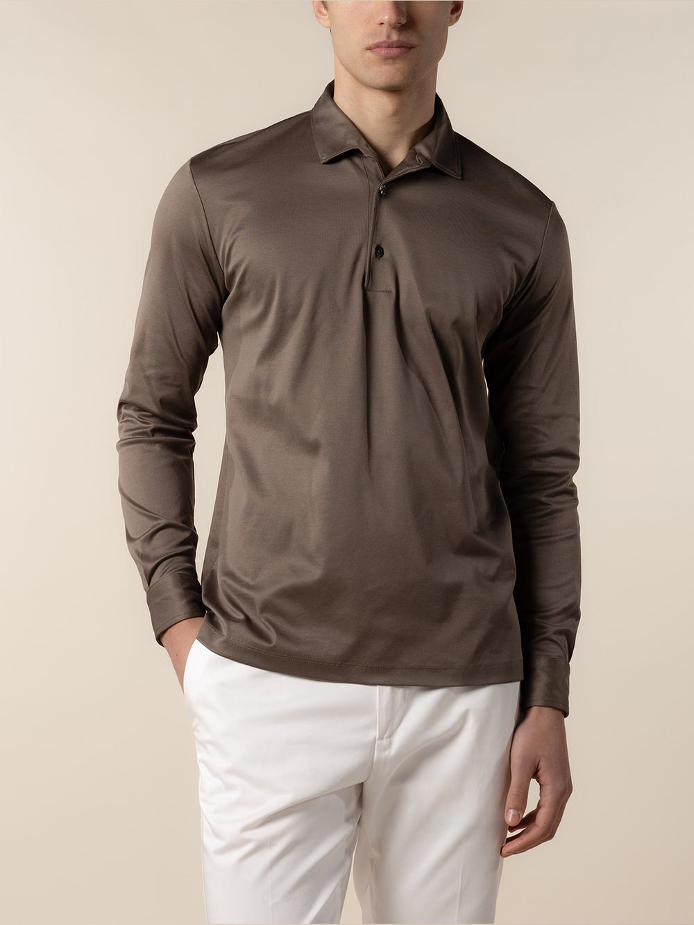 Aurélien | Ash Grey AUR1 Longsleeve Polo