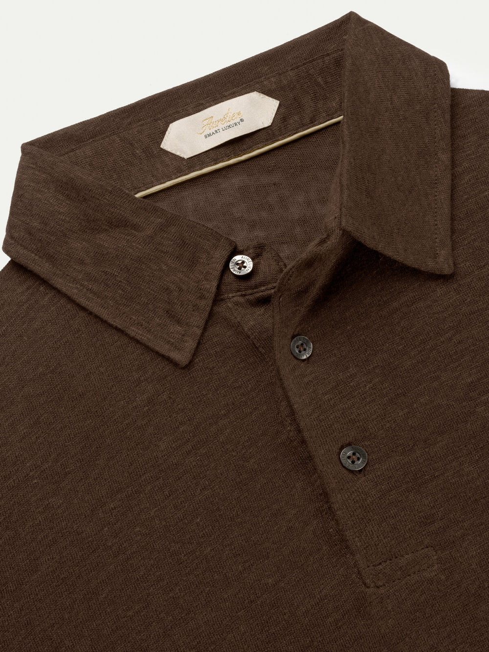 Aurélien | Chocolate Brown Linen Polo Shirt