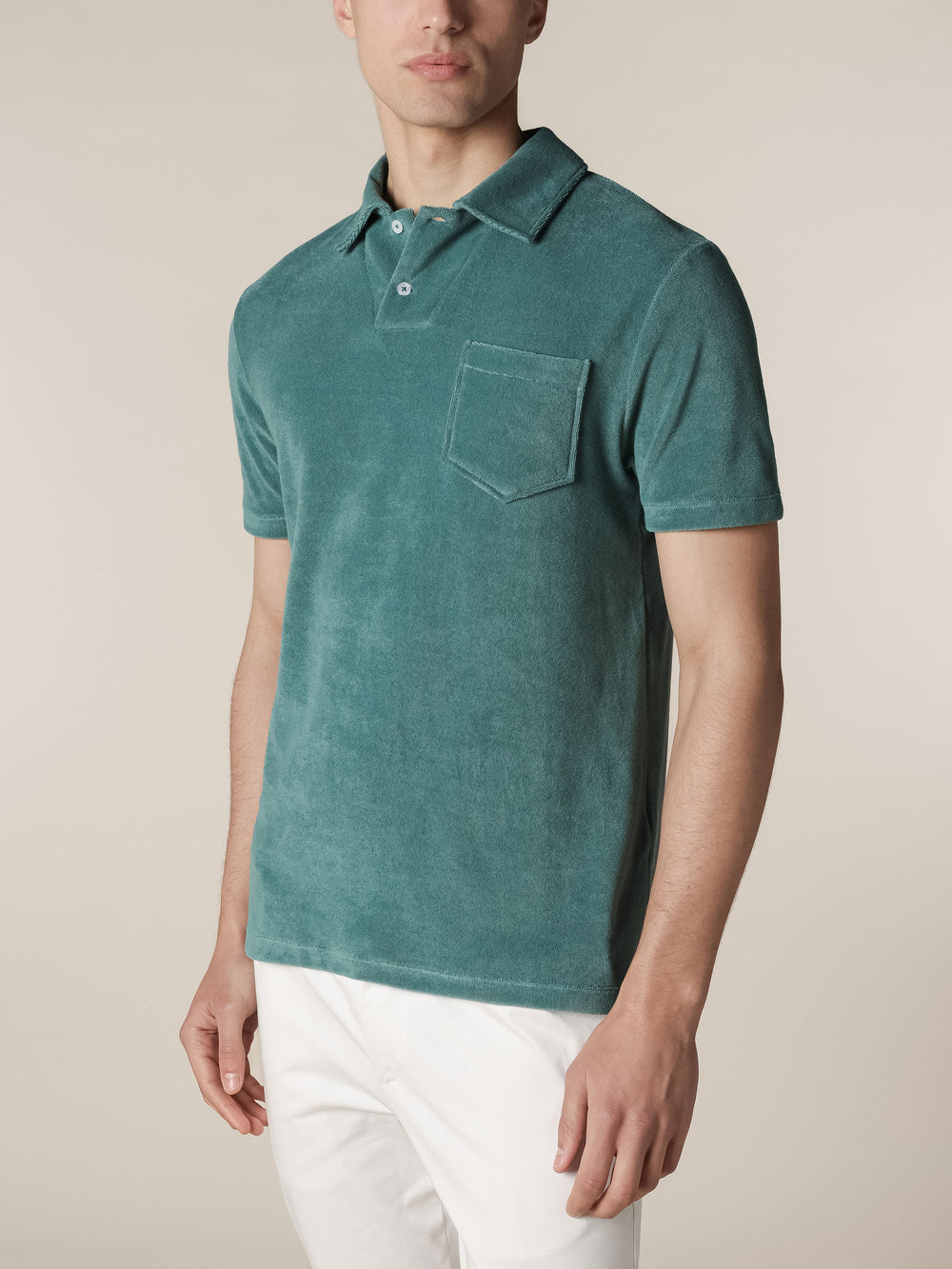 Aurélien | Emerald Terry Towelling Polo Shirt