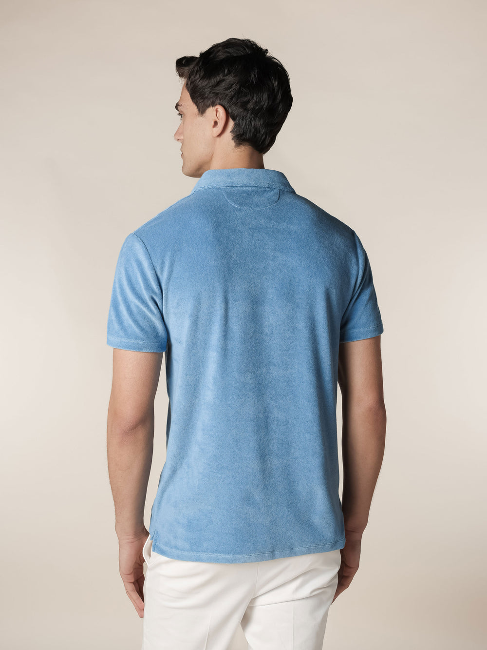 Aurélien | Sapphire Blue Terry Towelling Polo Shirt