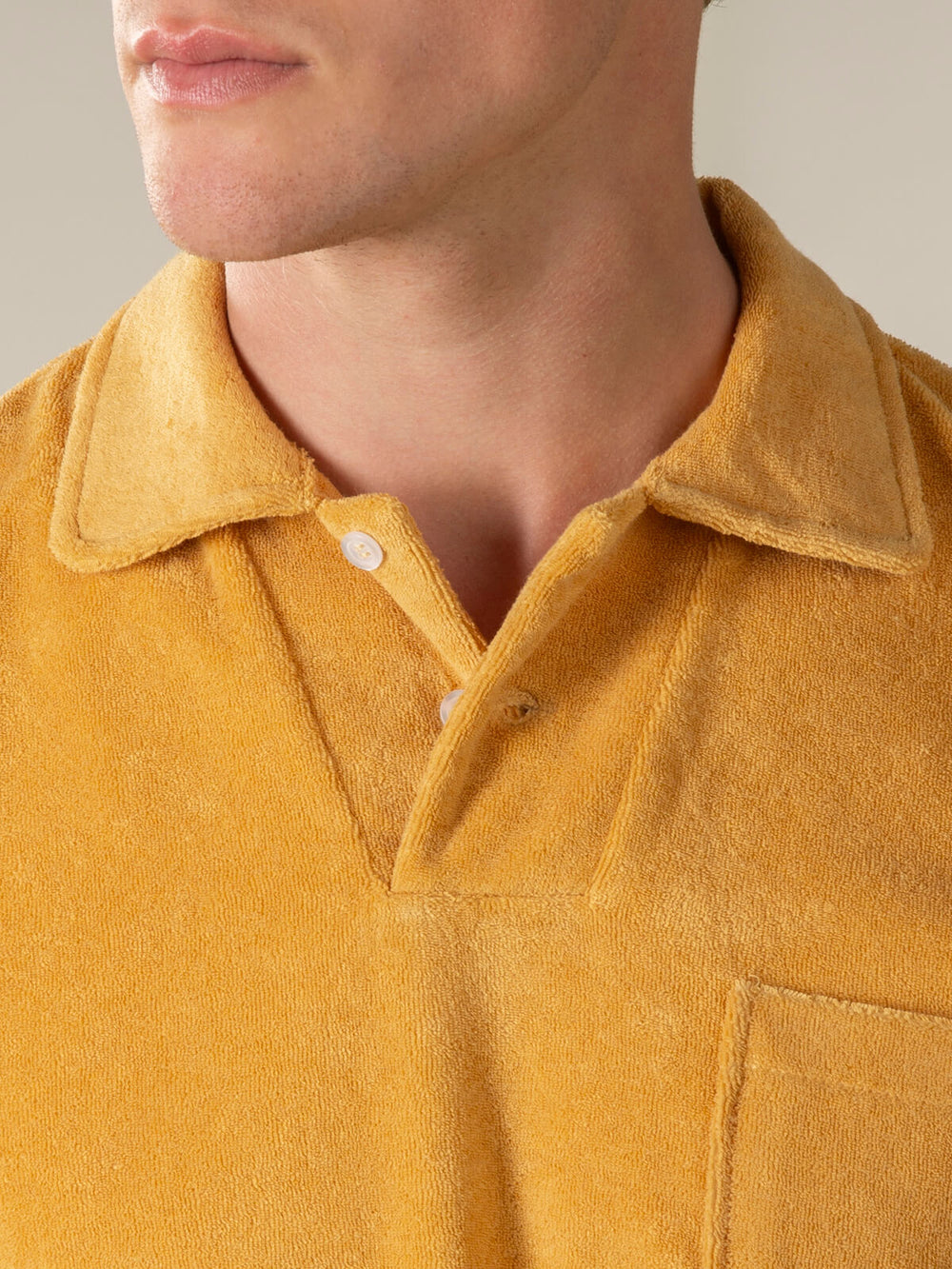 Aurélien | Sunrise Yellow Terry Towelling Polo Shirt