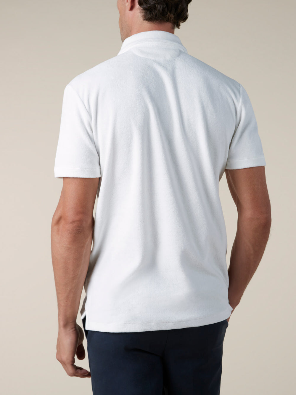 Aurélien | White Terry Towelling Polo Shirt