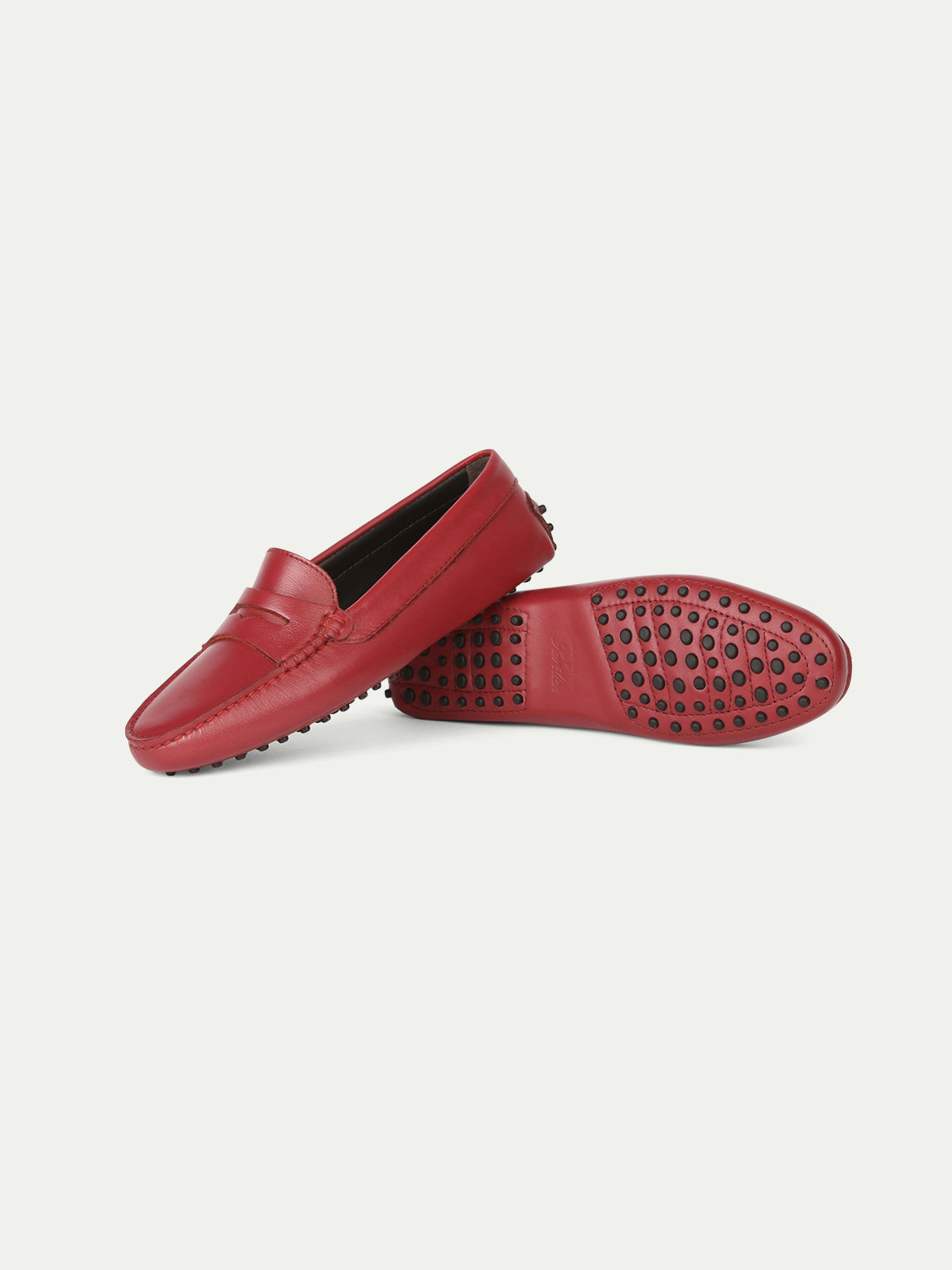 Port Red Leather Driving Shoes | Aurélien