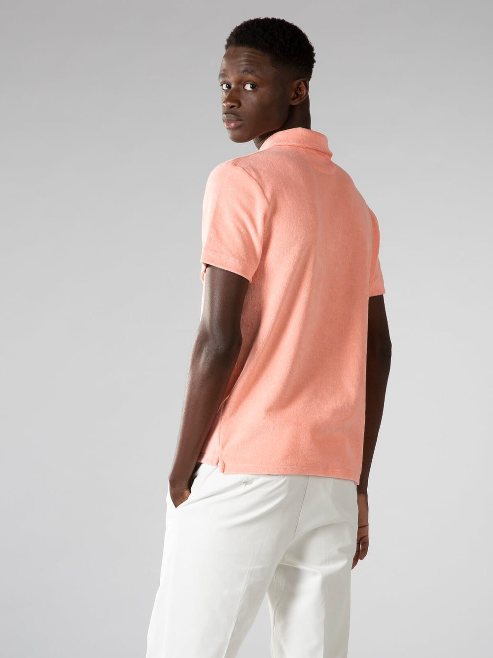 Aurélien | Pink Terry Towelling Polo Shirt